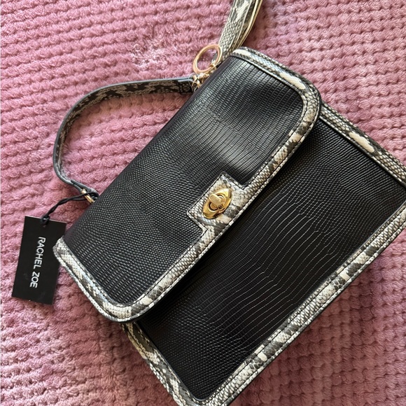 Rachel Zoe | Bags | Nwt Rachel Zoe Alysha Black And Snake Print Handbag ...